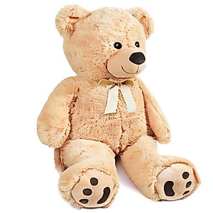 LotFancy Big Teddy Bear, 3 Feet Giant Teddy Bear Stuffed Animal, Large Bear Plush Toy with Big Footprints, 39 inch, Gift for Girls, Girlfriend, Wife on Birthday Valentine's Day