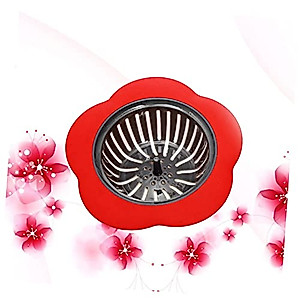 Uonlytech 3pcs Kitchen Sink Strainer Kitchen Sink Filter Strainer for Kitchen Sink Bathtub Strainer Sewer Drain Net Filter Sink Garbage Mesh Filter Bathroom Strainer Sink Filter Basket Red