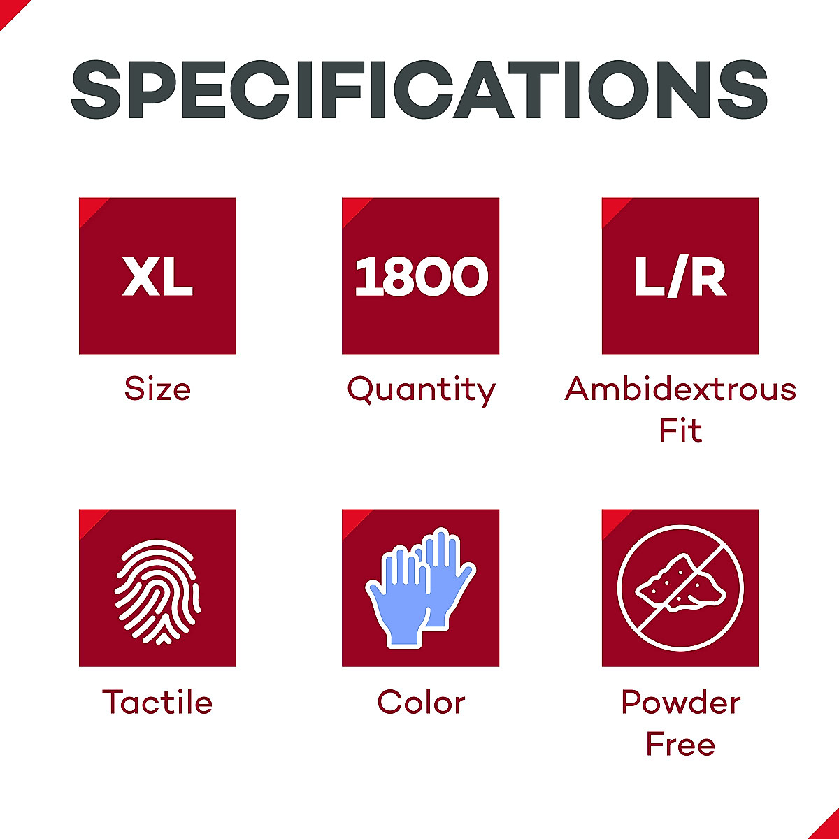 Dealmed Medical Exam Gloves – 1800 Count XL Nitrile Gloves, Disposable Gloves, Non-Irritating Latex Free Gloves, Multi-Purpose Use Medical Gloves for a First Aid Kit and Medical Facilities