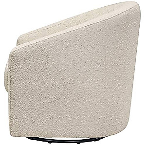 Home Square Fabric Upholstered Swivel Glider in Ivory Boucle (Set of 2)