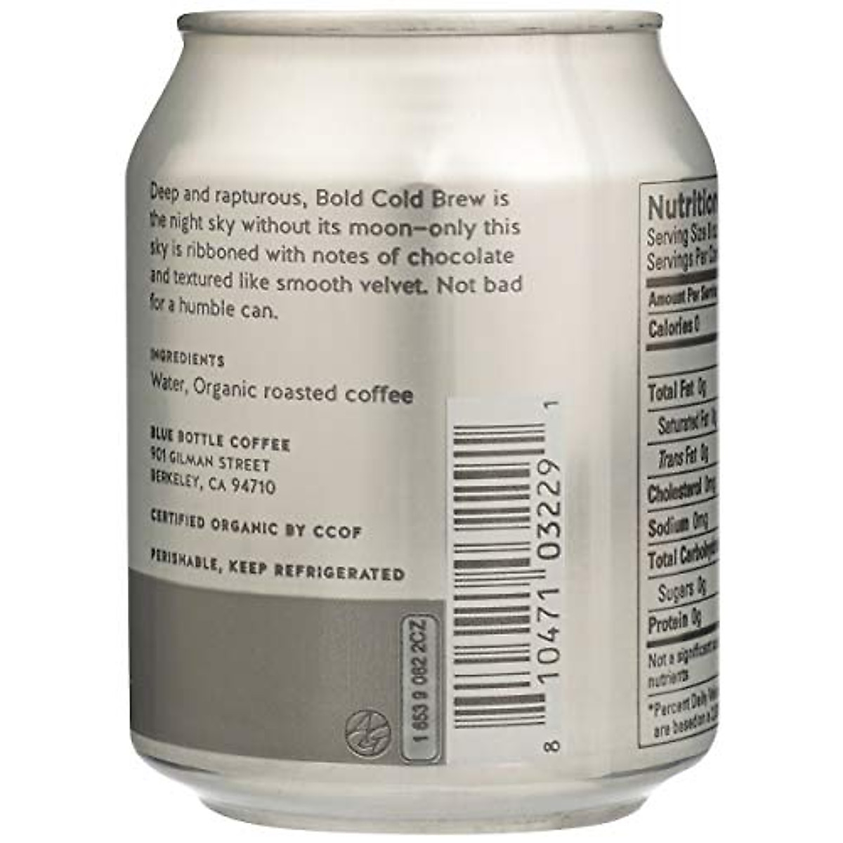 Blue Bottle Coffee, Cold Brewed Coffee, Bold, 8 Fl Oz