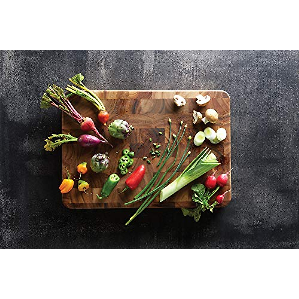 Ironwood Gourmet End Grain Union Stock Yard Professional Chopping Butcher Block, Brown, 14 x 20 x 2.75"