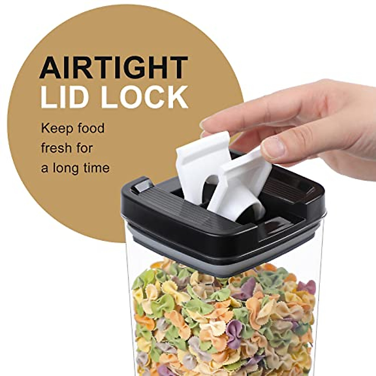 FOOYOO 16 Pack Airtight Food Storage Containers Set with Lids - Clear Cereal Containers Storage Set, BPA Free Plastic Kitchen Pantry Organization and Storage with Labels, Marker & Spoon Set