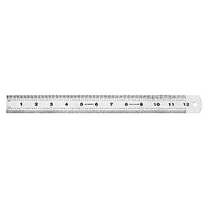 ACXMKEX 12 Inch Stainless Steel Ruler, 1 Pack Metal Ruler, Machinist Ruler with Centimeters And Inches - 1/64, 1/32, mm and .5 mm Metric Ruler