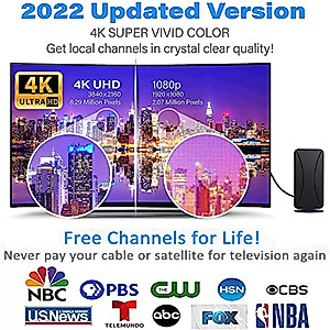 TV Antenna - Amplified HD tv Antenna for Smart tv Sling hd Antenna 300 Miles Long Range - Support 4K 1080p Indoor HDTV Local Channels