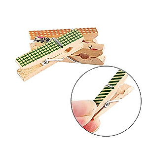 50Pcs Mini Clothespins, Colorful Wooden Clothespins Photo Paper Peg Craft Clips Small Picture Clips for Wall Hanging Pictures