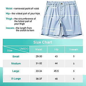AIMPACT Mens 5.5 Inch Inseam Short Shorts Casual Stretch Shorts for Men Hybrid Shorts（LightBlue M）