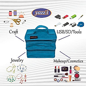 Yazzii Double Petite Craft Organizer Bag - Portable Storage Bag Organizer - Multipurpose Storage Organizer for Crafts, Toiletries, Medication, Cosmetics & Jewelry