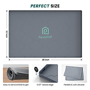 Under Sink Mat, 28" x 22" Silicone Kitchen Cabinet Tray, Waterproof & Flexible Under Sink Liner for Kitchen Bathroom and Laundry Room