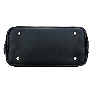 KKXIU Elegant Clear Crossbody Satchel Purse and Handbag Stadium Approved Vegan Leather Concert Bag for Women and Teen Girls (Black)