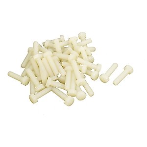 uxcell M6 x 25mm Full Thread Nylon Metric Hex Head Cap Screw Bolt 50 Pcs