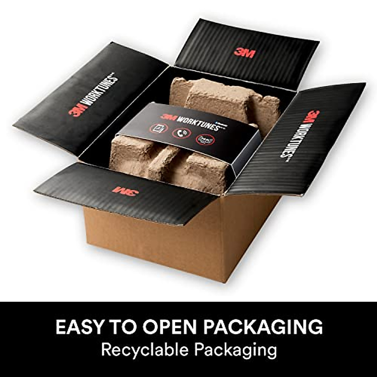 3M WorkTunes Connect + Gel Ear Cushions Hearing Protector with Bluetooth Wireless Technology, NRR 23 dB, Hearing protection for Mowing, Snowblowing, Construction, and Work Shops,Black