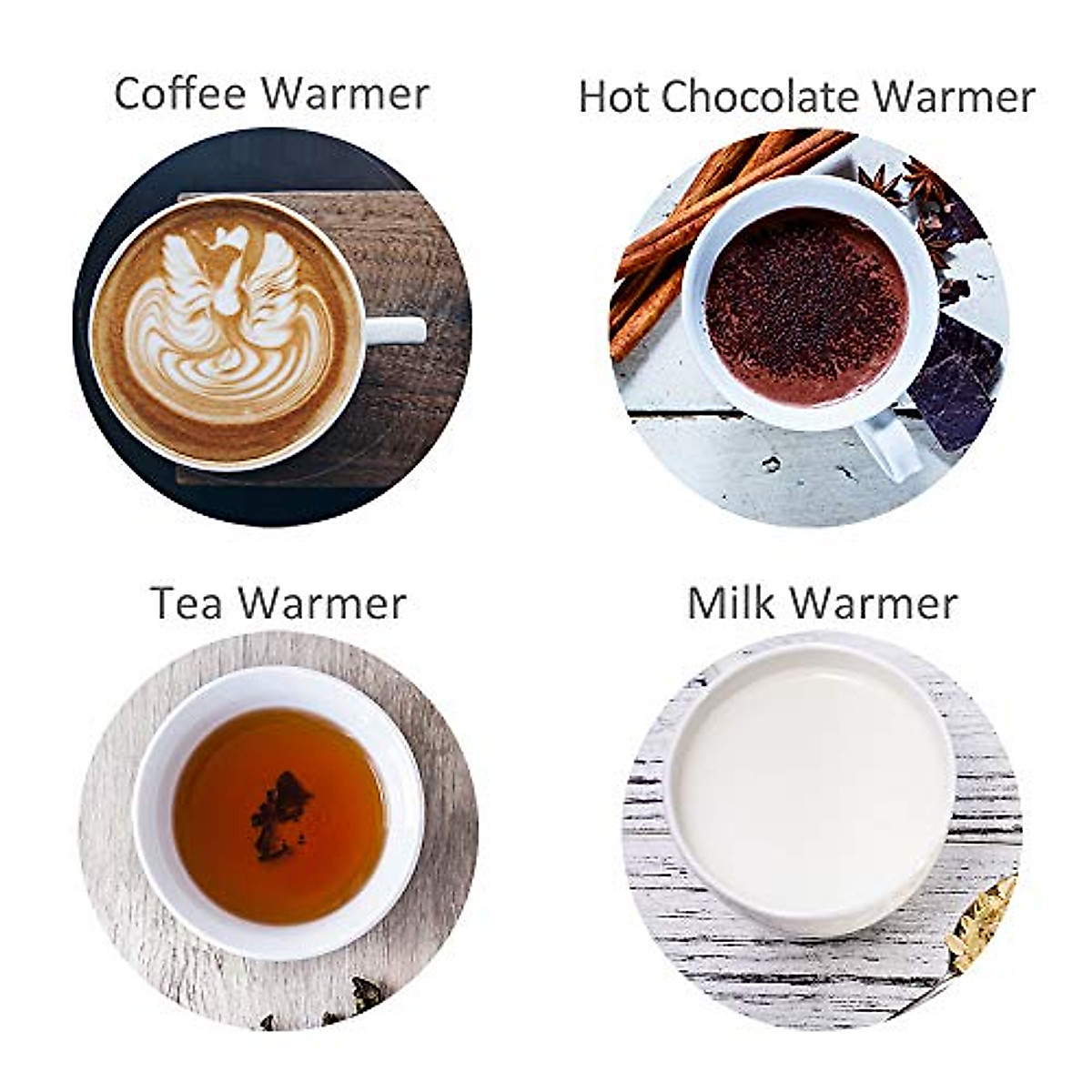 VOBAGA Coffee Mug Warmer with 4 Hours Auto Shut-Off, Coffee Warmer Plate for Office Home Desk Use with 3 Temperature Settings, Electric Cup Warmer for Cocoa,Tea, Milk, Water, Pink (No Cup)