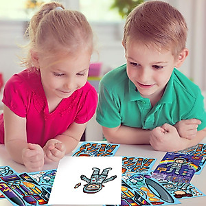 Konsait 48Sheets Outer Space Make Your own Stickers, Make A Face Stickers Solar System Universe Outer Space Theme Party Favor Stickers for Boys Girls Birthday Goodie Bag Filler School Rewards