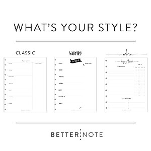 BetterNote Hourly Undated Calendar Refill for Discbound Notebook, Weekly Appointment Book, Fits Disc Levenger Circa, Arc, TUL, Big Happy Planner, Talia (Classic- 6 months, 11-Disc, 8.5"x11")