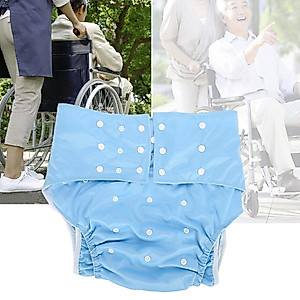 Cloth Diapers for Adults,Adult Pocket Diaper, Fleece Cloth AdjustableNappy Pant Prevent Side Leakage Washable Reusable Diaper Pants for Incontinence Care (Light Blue)