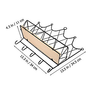 Garneck Rustic Floating Shelves Crown Shaped Wall Shelf Wrought Iron Entryway Key Holder Wall Organizer Sculpture Vase Storage Rack for Home Office