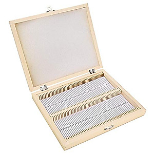 Wooden Box with Lock Storage Glass Slide Storage for Lab Glass Prepared Microscope Slides Storing Tool 22.8x18.8x3.5cm / 9x7.4x1.4in for Educational Use