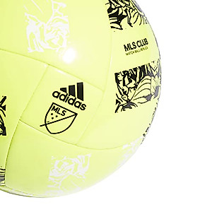 adidas MLS Club Soccer Ball, Solar Yellow/Black, 3