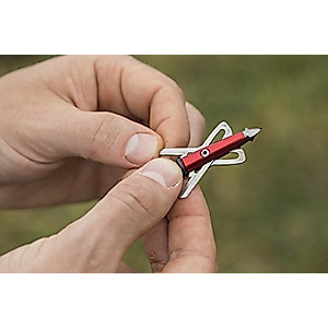 RAGE Chisel Tip 2 Blade Broadhead, 100 Grain with Shock Collar Technology - 3 Pack, Red, Model:65100