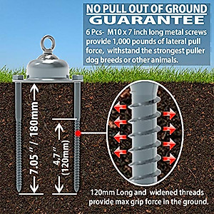 360° Swivel Dog Tie Out Stake Dog Anchor – Lifetime Replacement - Heavy Dog Yard Stake Rust Proof Cat Anchor Dog Tether Holds 1000Lbs of Pull Force for Yard Camping Outdoor (All sized animals, Silver)