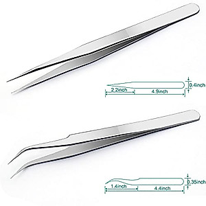 6PCS Precision Tweezers Set, Premium Anti-Static Stainless Steel ESD Tweezers Set Kit for Electronics, Sodlering, Jewelry, Craft, Laboratory Work, DIY