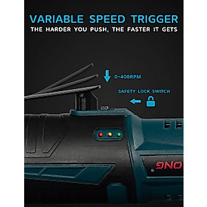 S-LONG Extended Cordless Ratchet Wrench Set, 3/8" 400 RPM 12V Power Electric Ratchet Driver with 12 Sockets, Two 2000mAh Lithium-Ion Batteries and 60-Min Fast Charge