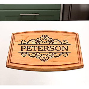 Personalized Mr & Mrs Cutting Board Wedding Gift for Couple Custom Engraved Arched Cutting Board