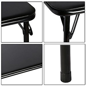 VECELO Portable Folding Card Table Square with Collapsible Legs & Vinyl Upholstery, 1 Piece