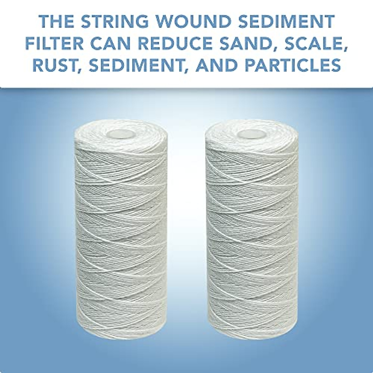 CFS – 2 Pack Polypropylene String Wound Water Filter Cartridges Compatible with Culligan Sediment Filter, Heavy Duty Well Water Filter Models – Whole House Replacement Filter Cartridge – 5 Micron
