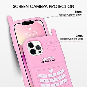Filaco Silicon Case Fit for iPhone 13 Pro Max 6.7inch, 3D Cute Cartoon Pink Retro Cover, Kawaii Soft Shockproof Protective Phone Case for Women & Girls