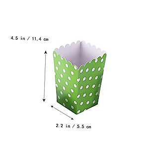 LABRIMP 24pcs Popcorn Boxes Disposable Popcorn Boxes Popcorn Holder Theater Popcorn Boxes Snack Box Carton European and American Green Foldable Snack Boxes Paper Snack Boxes