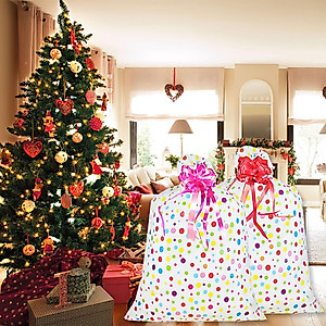 Diueoly 2 Pcs Extra Large Gift Bags 36'' x 48'' Oversized Plastic Storage Bags with Pull Flowers Jumbo Wrapping Bags for Presents Birthday Party Bridal Showers Baby Showers