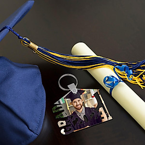 Trnayi 24 Pcs Graduation Sublimation Blanks Keychains Class of 2024 Graduation Heat Transfer Keychains DIY(Grad 2024 Style)