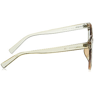 Calvin Klein Women's CK20519S Square Sunglasses, Crystal Beige, 55/19/145