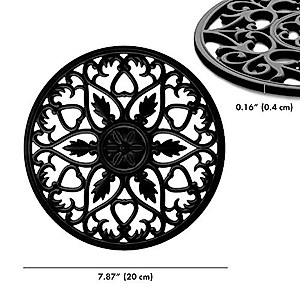 Boxiki Kitchen Silicone Trivet Mat | Trivets for Hot Dishes | Silicone Pads | Silicone Trivets | Silicone Microwave Mats | Pot Mat | Mexican Wall Decor (Black)