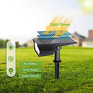Tungray Solar Spotlights Outdoor, Warm White Solar Landscape Lights 2-in-1 Solar Powered Lights IP65 Waterproof Adjustable Wall Light for Patio Pathway Yard Garden Driveway Pool 1 Pack