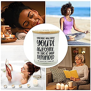 Mami Home Scented Candle Jar - Lavender Vanilla Candle with You are Awesome Message, Soy Wax Candles - Inspirational Gifts for Women Friends, Sister, Teachers, Coworkers, Valentine's Day Gift - 10oz