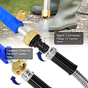 Kansing High Pressure Power Washer Wand Attachments,Gutter Cleaning Tools,Car Pressure Washer with Magic Spray Gun,Standard Garden Hose and Spray Nozzle,BLUE