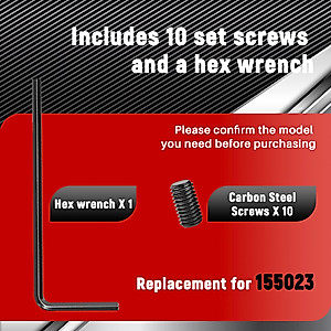 Terixe 10-Pack 155023 Screw Kit Replacement for Moen | Carbon Steel Set Screw Kit | Includes Wrench for Kitchen Faucet Handle Repair & Faucet Replacement Parts