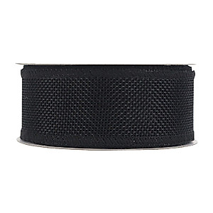 MEEDEE Black Burlap Wired Ribbon - 1.5 Inch, 10 Yards for Crafts, Weddings, Gift Wrapping, Home Decorating
