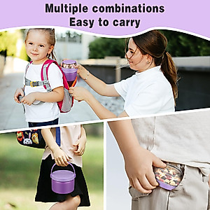 MAISON HUIS 2-in-1 Insulated Food Jar 8oz Soup Thermo with Tritan Snack Container Kids Thermo for Hot Food Lunch Containers Wide Mouth Vacuum Stainless Steel Leak Proof for School Travel