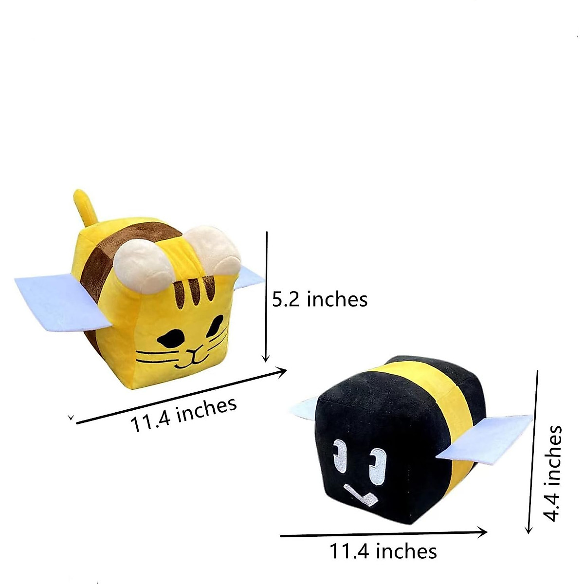 WZGHXL Bee Plush Toy -Bee Stuffed Animal - 7"/18cm Bee Plush Pillow - Gift for Boys, Girls, Bee Fans and Fans 3pcs (A)