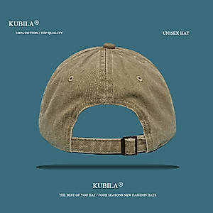KUBILA Life is Better with Chickens Baseball Cap,Vintage Washed Cotton Denim Adjustable Low Profile Dad Hat for Men and Women Khaki