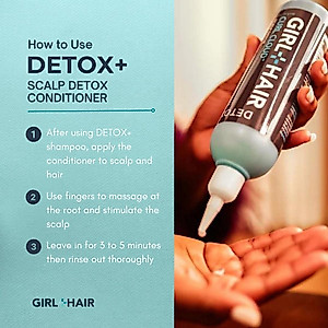 GIRL+HAIR DETOX - Apple Cider Vinegar + Charcoal Conditioner (10.1 fl oz) – Moisturize Dry Hair & Scalp, Boost Shine, Remove Oil, Reduce Itch & Flakes – No Silicones, Parabens, Sulfates or Fragrance