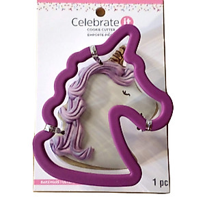 Celebrate It Grippy Plastic Unicorn Cookie Cutter - 3.5" W x 4.25" T