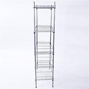 EEBUIHUI 5 Tier Adjustable Storage Shelf Metal Storage Rack Wire Shelving Unit Storage Shelves Metal for Pantry Closet Kitchen Laundry (Silver-5)