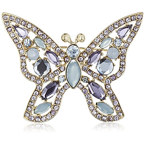 Napier "Giftables" Boxed Silver-Tone and Blue Purple Butterfly Pin