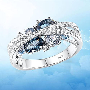 Finger Rings, Knuckle Stacking Rings,Trendy Statement Rings,Women Ring X Shape Cubic Zirconia Jewelry Vintage Bright Luster Ring,Jewelry Gifts for Women&Girl in Valentine's Day, Anniversary, Wedding-Silver US 7