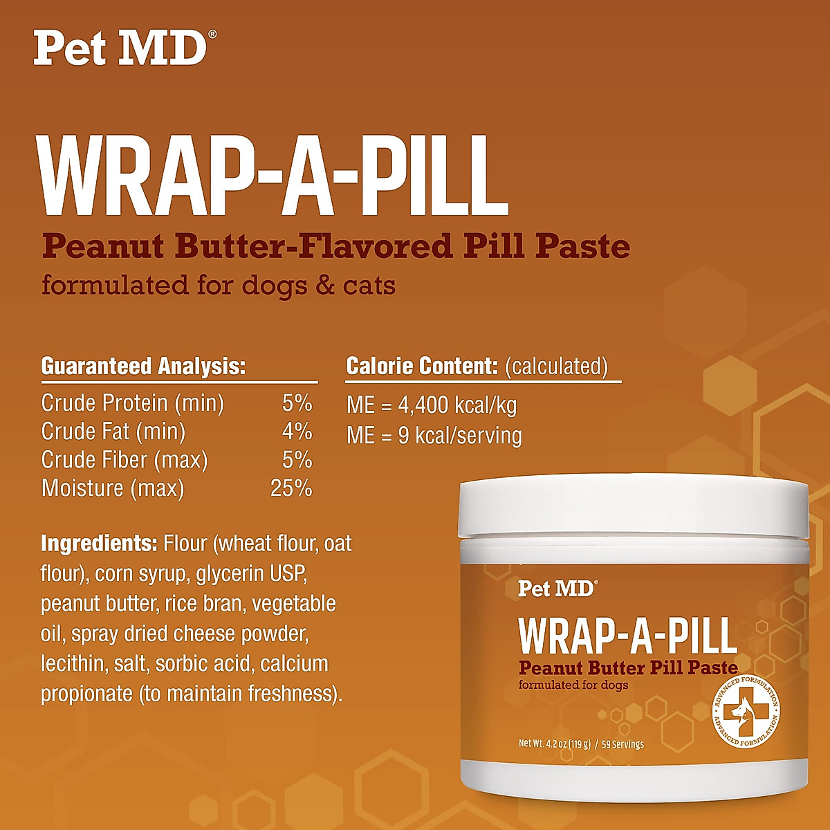 Pet MD Wrap-A-Pill Variety Pack - Peanut Butter & Cheese Bacon Flavored Pill Paste for Dogs - 4.2 oz Each